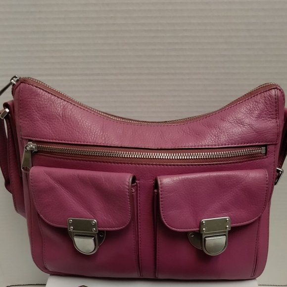 Fossil | Bags | Hot Pink Fossil Riley Leather Hobo | Poshmark